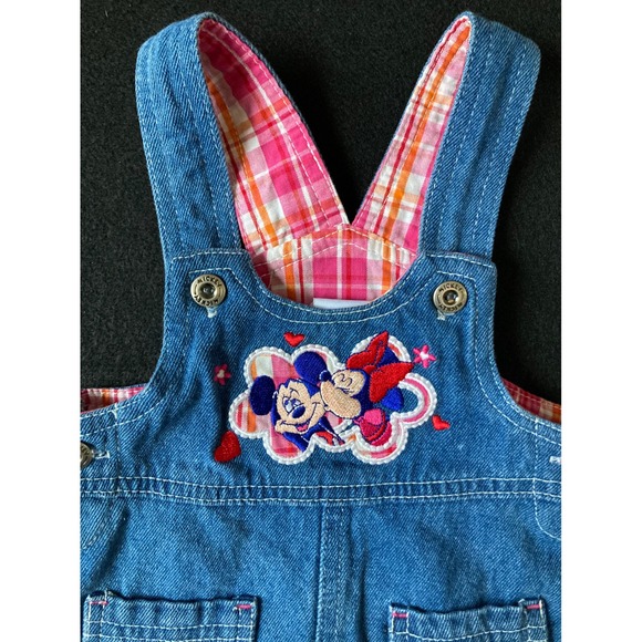 Disney | Bottoms | Y2k Disney Baby Denim Minnie Mouse Overalls Dress ...